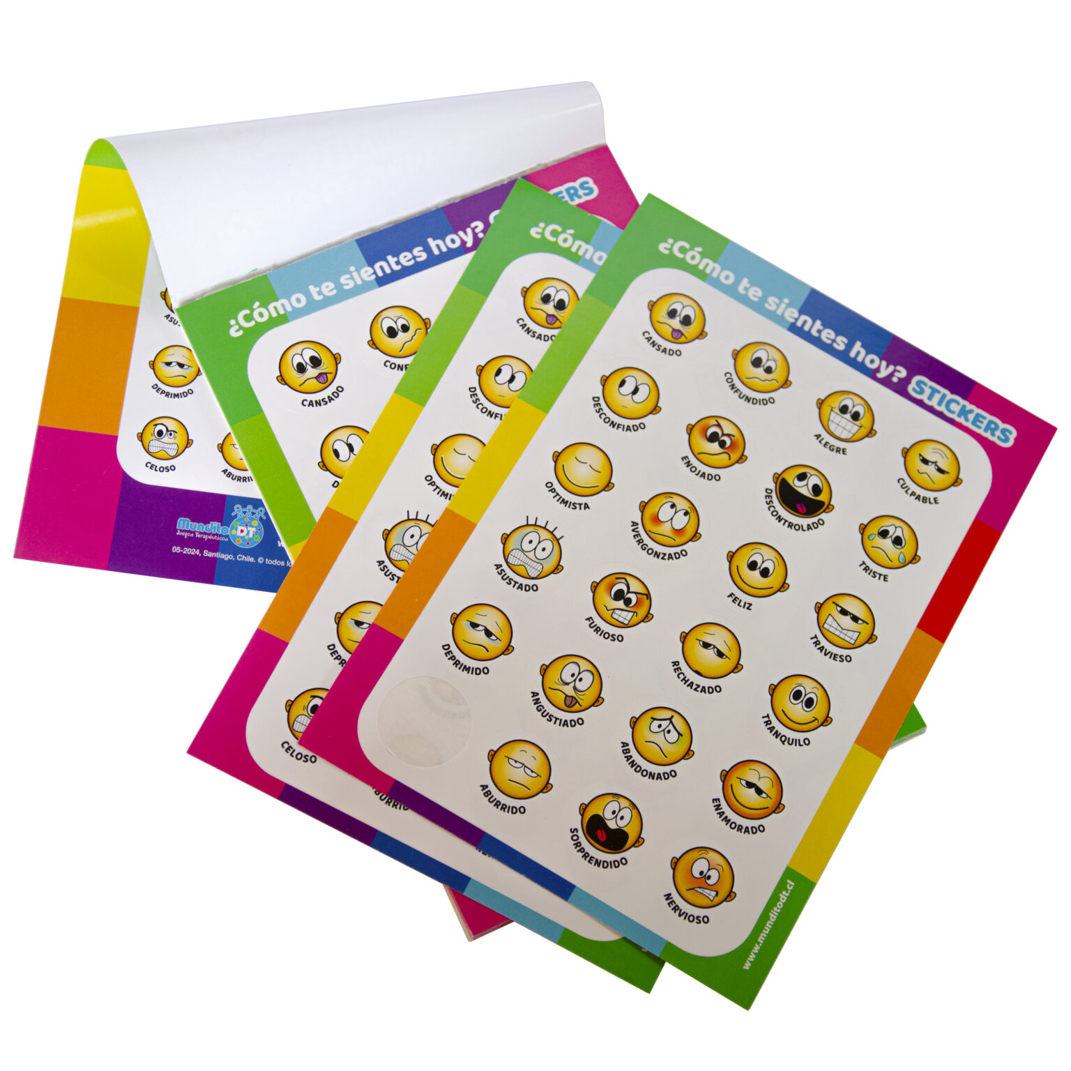 STICKERS DE EMOCIONES – Mundito DT | Materiales Terapéuticos